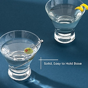 JoyJolt 4-Piece Afina Cocktail Glasses Set, Martini Glasses- 8-Ounces