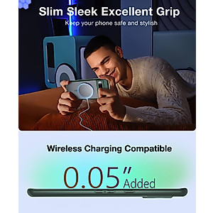 FNDMIL Magnetic for Google Pixel 7 Pro Case [Compatible with MagSafe][Anti-Fingerprint][Slim Fit][Military Shockproof] Translucent Matte Hard Back Pixel 7 Pro 5G Phone Cover 6.7”, Green