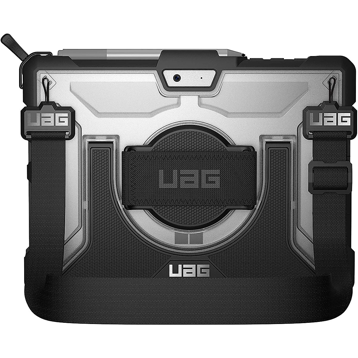 UAG Microsoft Surface Go 3 / Surface Go 2 Case [10.5-inch screen] with Hand Strap & Shoulder Strap Plasma, Ice & Microsoft Surface Go 3 / Surface Go 2 Tempered Glass Anti-Fingerprint & Scratch Resista