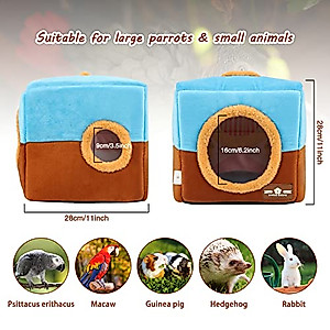 GINDOOR Large Size Parrot Nest House - Winter Warm Bird Snuggle Hut Hanging Birds House Cage Hideaway Cave Bed for Large Birds Amazon Parrots African Grey Cockatoos Macaws