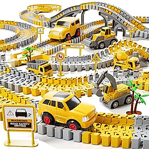 iHaHa Toddler Boy Toys 236 PCS Race Tracks Toys Gifts for 3 4 5 Year Old Boys Kids, 3 4 5 6 Year Old Boys Toys, Construction Toys for Boys Age 3-5 4-6 5-7