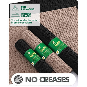 LUMI Indoor Door Mat, Non-Slip, Absorbent, Fade Resistant, Easy Clean, Natural Rubber Backed, Industrial Grade Polypropylene Fibers, Beautifully Crafted Design Mat, 24"x36", Dark Grey