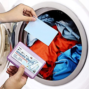 Enyur Unscented Travel Laundry Detergent Sheets/Concentrated Travel Laundry Soap/Travel Size Detergent Fragrance Free 32 Loads / 1 Pack
