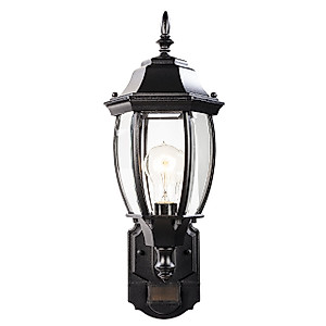 Heath/Zenith Heath Zenith HZ-4192-BK Six-Sided Die-Cast Aluminum Lantern, Black with Beveled Glass