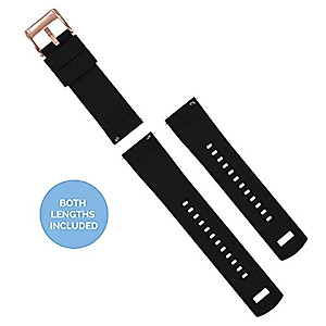 20mm Black - BARTON Elite Silicone Watch Bands - Rose Gold Buckle Quick Release