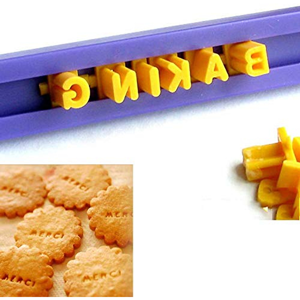 Tool Gadget Cookie Stamps, 2 Pack Number Alphabet Stamps for Cookie, Biscuit, Fondant