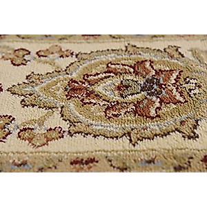 Unique Loom Voyage Collection Traditional Oriental Classic Intricate Medallion Design Area Rug, Rectangular 5' 3" x 8' 0", Ivory/Brown