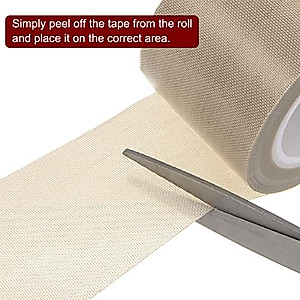 HARFINGTON Fabric PTFE Tape Roll, 1" x 33 ft High Temperature PTFE Adhesive Tape 0.13mm Thickness for Vacuum Sealer Machine Hand Impulse Sealers, Light Brown