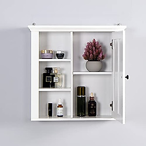 DKLGG Farmhouse Bathroom Cabinet Wall Mounted, Wood Medicine Cabinet Shelves for Bathroom with Sliding Barn Door, Hanging Wall Cabinet for Bathroom, Kitchen - 20.8'' L x 5.7'' W x 20'' H