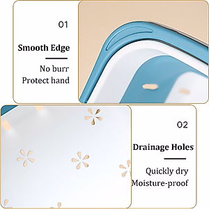 Haundry Portable Shower Caddy Basket, Foldable Caddy Basket with Handles, Collapsible Storage Organizer for Bathroom, Kitchen, College Dorm,Gym (Blue)