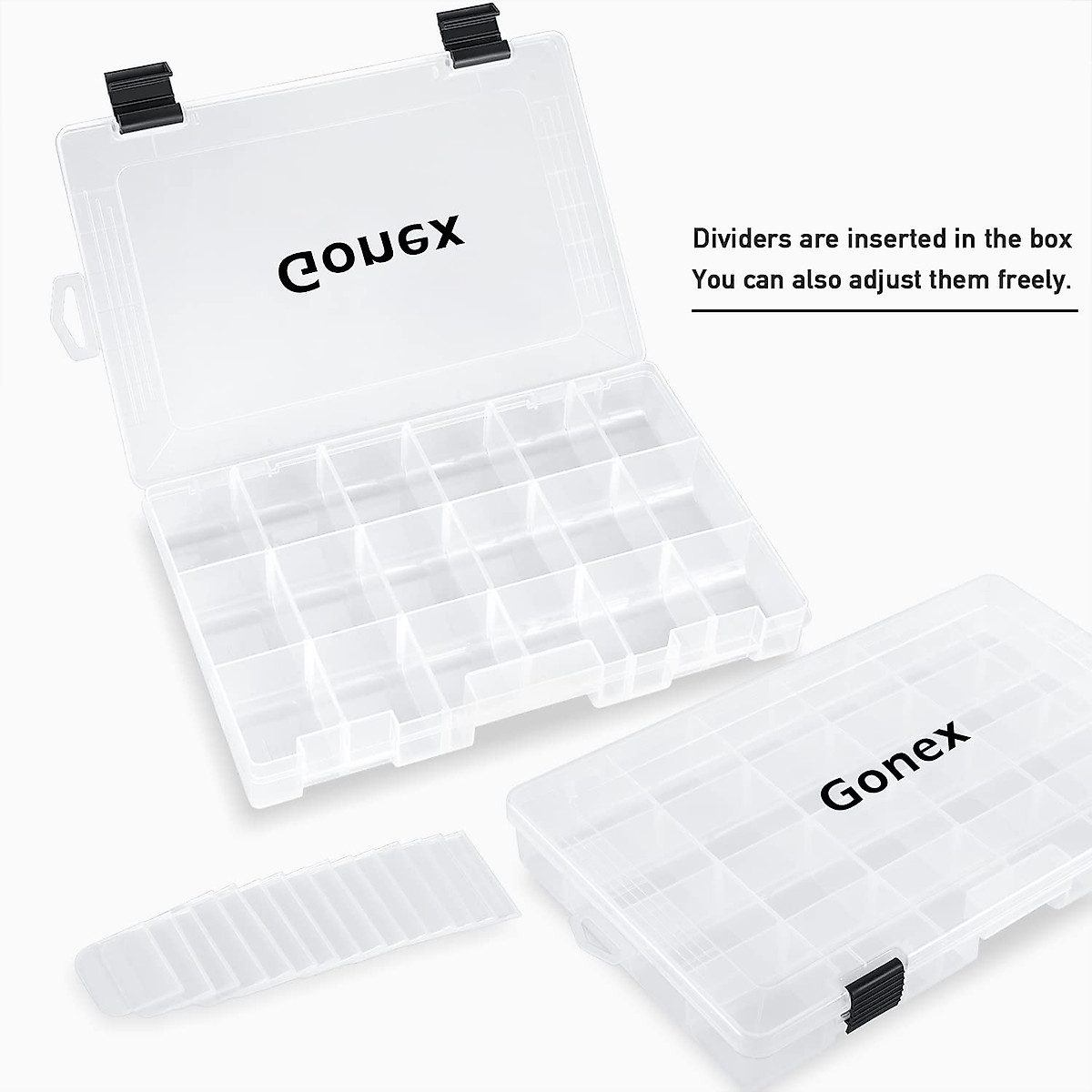 Fishing Tackle Boxes, Transparent Fish Tackle Storage with Adjustable Dividers, Plastic Box Organizer 3600 Tackle Trays, 4 Packs