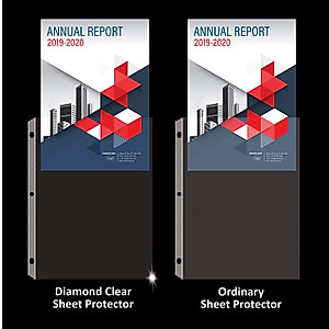 25 Count Diamond Clear Extra Heavyweight Sheet Protectors, 4 mils Strong, by Gold Seal, 8.5 x 11", Top Load, 25 Pack