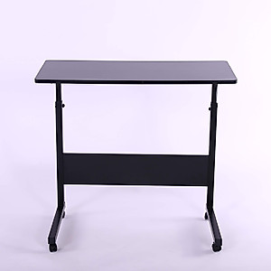 Laptop Cart 31.5" Mobile Table Fancasa Movable Portable Adjustable Notebook Computer Stand with Wheels (Black)