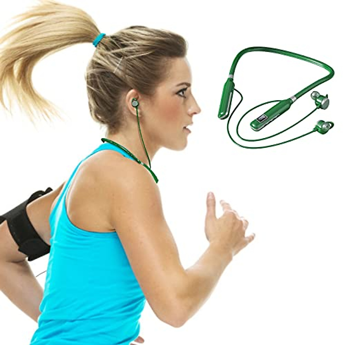 #sz0n9R Wireless Bluetooth Headset Sports Neck-Type Digital Display Noise-Cancelling Bluetooth Headset