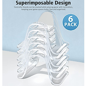 OIVO Game Controller Holder for Desk, Clear Controller Stand for PS3/PS4/PS5/Xbox/Switch Pro Controller, Stackable Controller Organizer Controller Storage 6 Packs