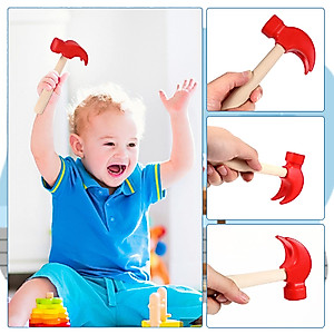 Kisangel 2pcs Wooden Hammer Simulation Hammers Maintenance Tools Mallet Pounding Educational