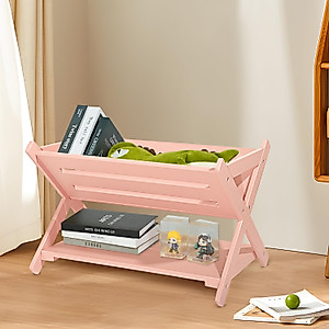 WDSHIYI Kids' Book Caddy with Shelf, Kids Bookcase Storage with Shelf, Kids Book Storage Organizer for Toddlers