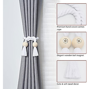 4 Pack Magnetic Curtain Tiebacks Convenient Drape Tie Backs Weave Holder for Window Draperies Hold Curtains Drape Ties Backs 16 inch Holdback