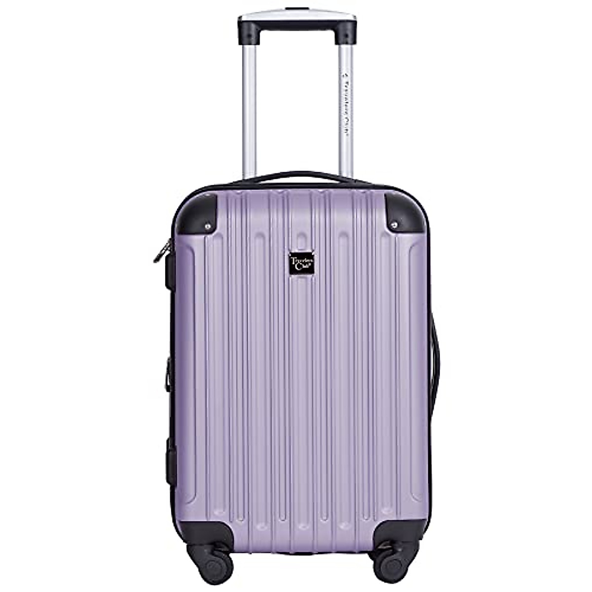Travelers Club Midtown Hardside Luggage Travel Set, Spinner Wheels,Zippered Divider,Telescopic Handle,Lightweight, Lilac, 4-Piece Set