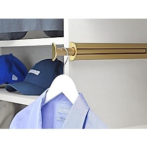 TAG Hardware Premium 14 1/8 Inch Long Expendible Pullout Closet Wardrobe Valet Rod (Matte Gold)