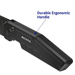 ROCKTOL Utility Knife, 3-Pack Folding Knives Lightweight Reinforced Handle, Quick-change Blade, Button Lock, with 15 Extra Blades