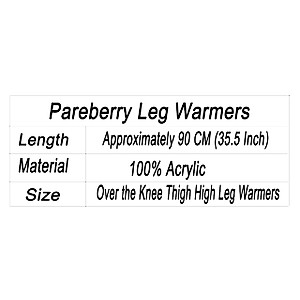 Pareberry Women's Winter Soft Over the Knee High Cable Boot Socks Knit Long Leg Warmers (C05-Black)