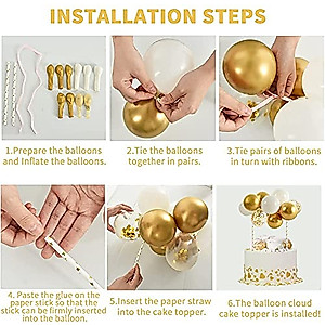 Since Navy Silver Balloon Cloud Cake Topper, Mini Balloon Garland Cake Topper 13pcs 5inch Navy Blue Silver Confetti Balloon for Boys Girls Birthday Bridal Shower Baby Shower Party Decorations