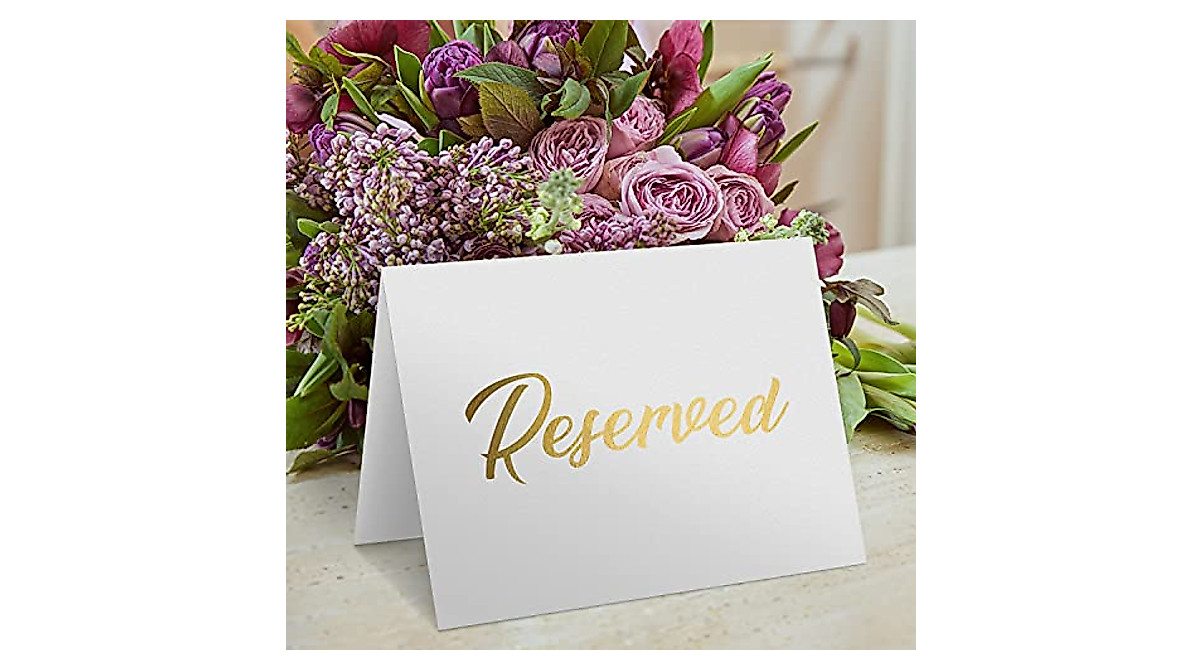 Elegant Gold Reserved Table Signs for Any Event