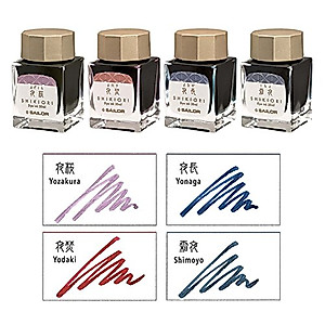Sailor 13-1008-217 Fountain Pen, Bottle Ink, Four Seasons Weave, Moonlit Night Water Surface, Night Cherry Blossom