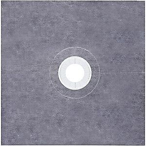 VEVOR Shower Curb Kit, 48"x48" Watertight Shower Curb Overlay with 4" PVC Central Bonding Flange, 4" Stainless Steel Grate, 2 Cuttable Shower Curb and Trowel, Shower Pan Slope Sticks Fit for Bathroom