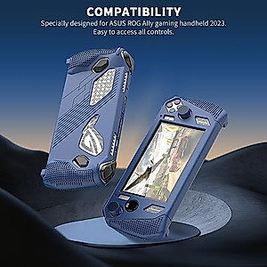 WOOPIT Silicone Case Compatible ASUS Rog Ally Gaming Handheld Console Protector,Anti-Scratch Drop-Proof Non-Slip Full Protective Rog Ally Case with 2 Pair Thumb Grips