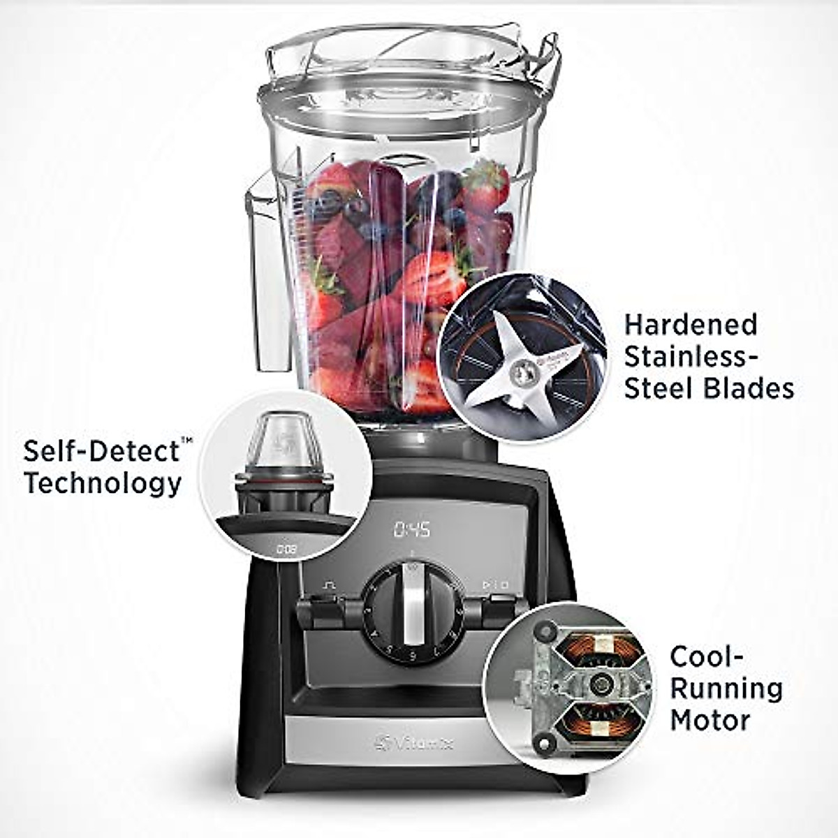 Vitamix A2300 Ascent Series Smart Blender, Professional-Grade, 64 oz. Low-Profile Container, Slate