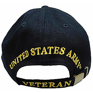 N/A.1 Ant Enterprises U.S. Army Veteran Proudly Served Black Adjustable Embroidered Cap Hat Licensed