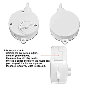 AFUNTA 37 Inch Double Screw Crib Mobile Bed Bell Holder with Music Box, DIY Toy Decoration Hanging Arm Adjustable Holder Bracket Baby Bed Stent Set Nut Screw