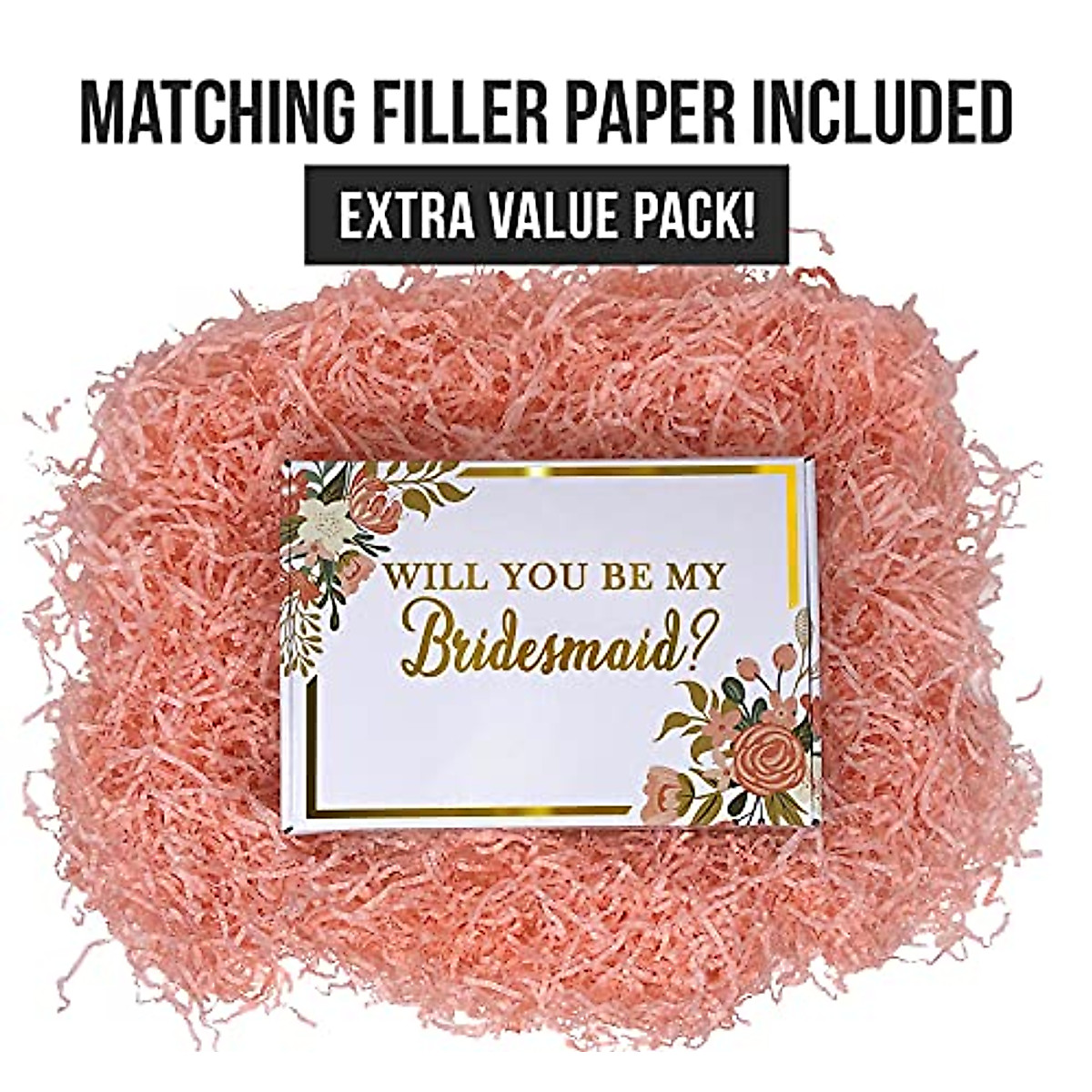Bridesmaid Proposal Boxes - Set of 8 With Crinkle Paper for Bridal Party - Will You Be My Bridesmaid Boxes, Maid of Honor, Matron of Honor
