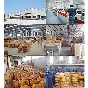 QUANMAKJ Wooden Foot Basin,Solid Wood Foot Tub, Pedicure Bowl Spa Massage Cedar Pedicure Barrels Household Foot Bath Barrel，with lid with Massager…