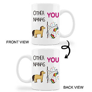 kunlisa Best Nana Mug Cup,Other Nanas VS You Cute Unicorn Ceramic Mug-11oz Coffee Milk Tea Mug Cup,Grandmother Grandma Nana Birthday Mother's Day Gifts From Grandson Granddaughter