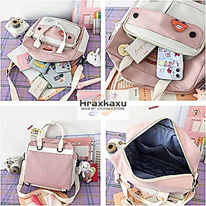Cute Bags Kawaii Backpack Messenger Bag For School,Aesthetic Backpacks Multifunction Laptop Japanese Ita for Teen Girls Kids Lunch Totes