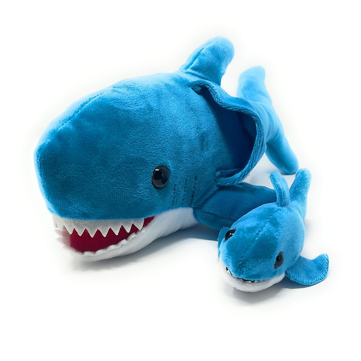 Fun Stuff Shark Plush Stuffed Animals – 18-inch Plush Shark with Baby Shark Plush | Kids Toy Set 2pc Bundle Shark Plush Toy | Shark Plushie