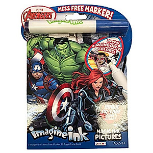 Imagine Ink Coloring Book Set for Superhero Kids - 3 Magic Ink Books Featuring Avengers, Spider Man, and Captain America