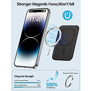 MagSafe Wallet with AirTag Holder, Magnetic Wallet Card Holder for Magsafe, Magnetic Wallet for iPhone 14 Pro Max/14 Pro/14/14 Plus/13 Pro Max/13 Pro/13/13 Mini/ 12 Series（Black）