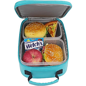 ONTESY Gameboy Leather Lunch Box Reusable Waterproof Thermal Insulated Cooler Bag Toy Bag for Boys Girls Kids Toddlers Teens Men Women (Teal)