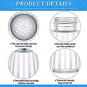 Set of 50 Pepper Shakers Mini Clear Pepper Holders Glass Cheese Shaker Kitchen Small Spice Shaker with Mesh Top for Travel Restaurant Home Wedding Camping Table Party Supplies