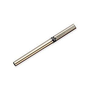 Uni-Ball Deluxe Rollerball Stick Pens, Fine Point 0.7mm, Black Ink, Champagne Gold Barrel, Pack of 6