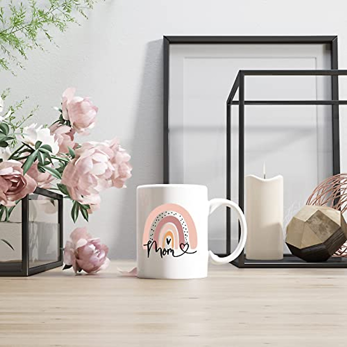 Wisedeal Funny Mom Coffee Mug, Mama Gifts, Novelty Birthday Gifts for Women Mom Grandma Grandmother, Christmas Mug from Dad Daughter or Son, Rainbow Mug Gifts for Mom, Ceramic White 11 Oz