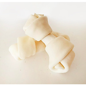 DOG-LICIOUS Dog Natural Rawhide Bones, Dog Chew Treats, Long Lasting Dog Chews, Knotted Bones 4”-5” (50873)