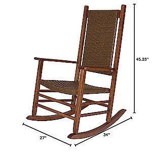 Shine Company Hampton, Outdoor Rocker, Front Porch Rocking Chair, Oak