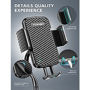 TOPGO [Upgraded] Cup Holder Phone Holder for Car, Car Cup Holder Phone Mount Universal Adjustable Gooseneck Cup Holder Cradle Car Mount for Cell Phone iPhone,Samsung,LG (Black)