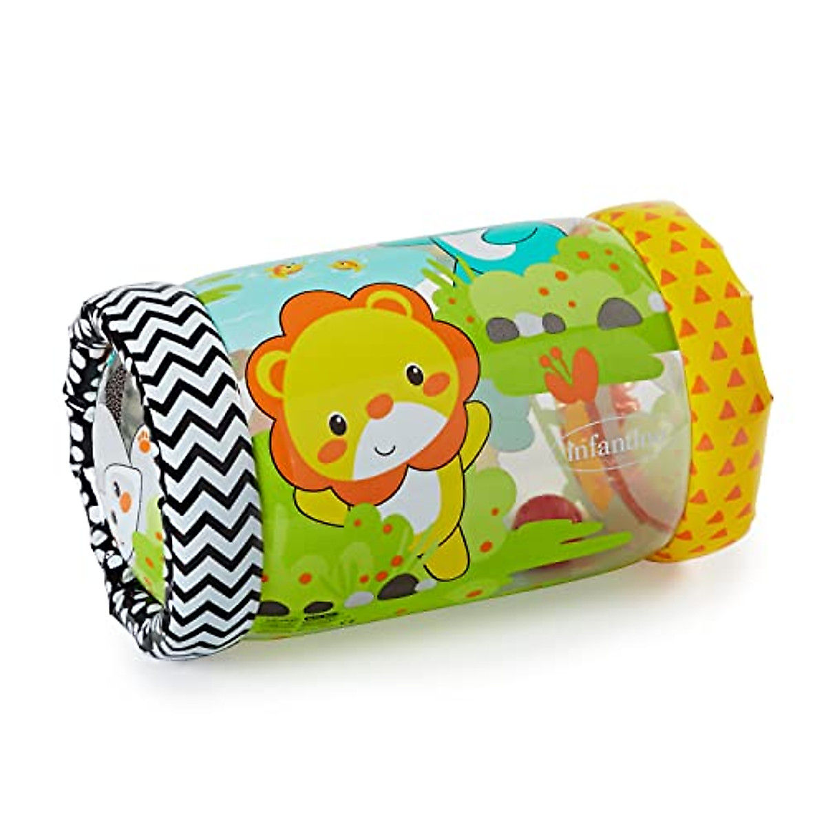 Infantino Jungle Peek & Roll - Encourages Crawling, Inflatable Activity Toy with Bouncing Balls Inside, Fun & Friendly Animal Characters, Helps Gross Motor Skill Development, for Babies 6M+