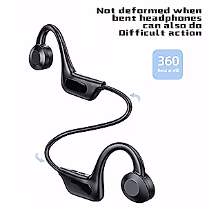 Bone Conduction Headphones Wireless Bluetooth Earphones Open Ear IPX5 Waterproof Long Battery Life Sports Headphone with Microphone Headset for Running Cycling Hiking Workout Driving Android iOS Pink